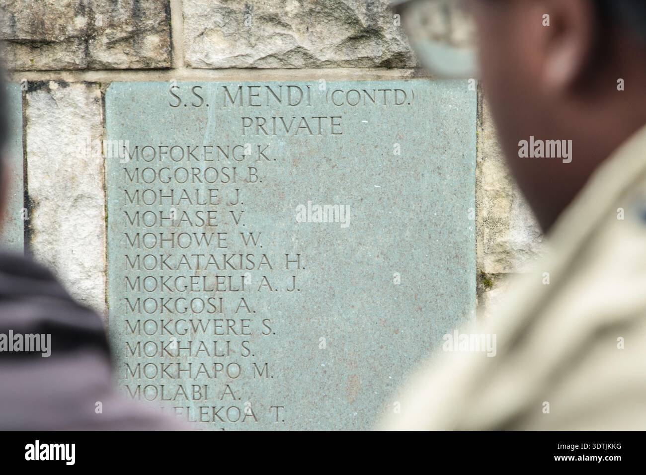 South Africans seen paying a tribute to victims of the SS Mendi as they ...
