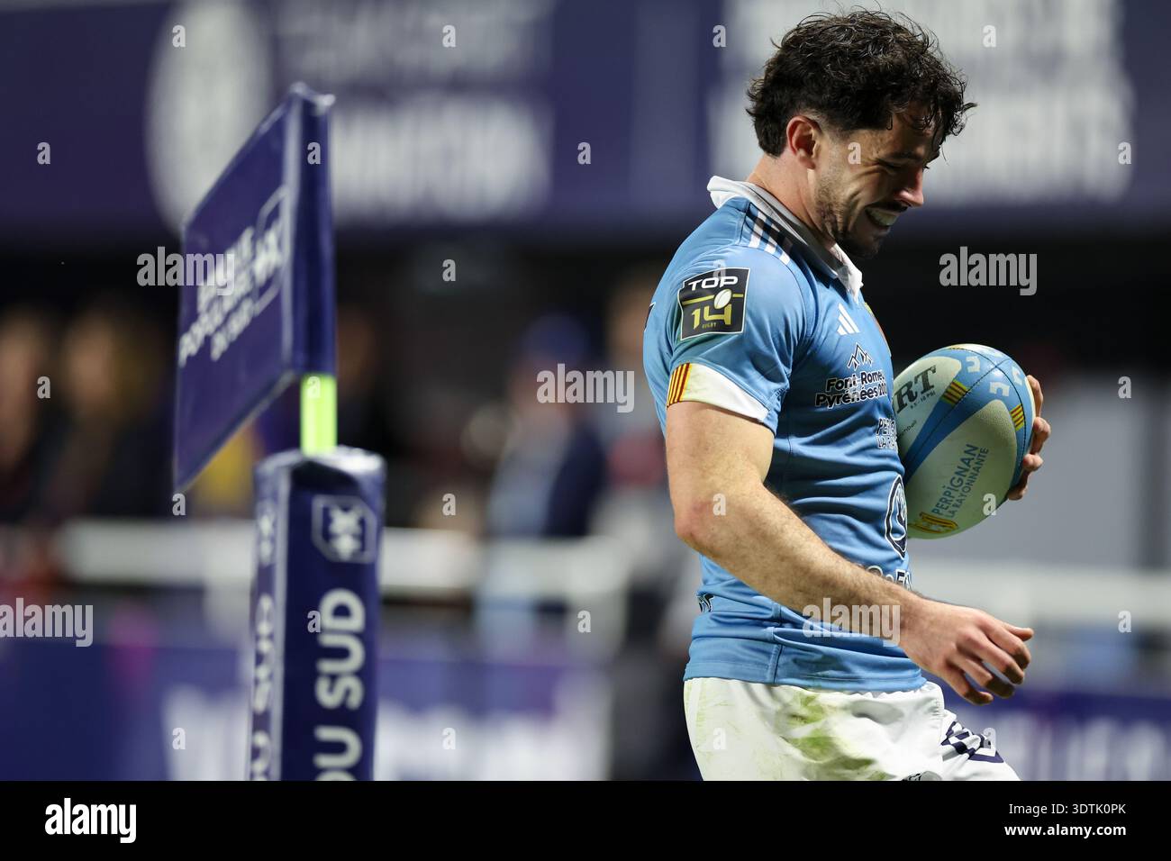 Hugo REUS of Perpignan during the Top 14 match between Perpignan and ...