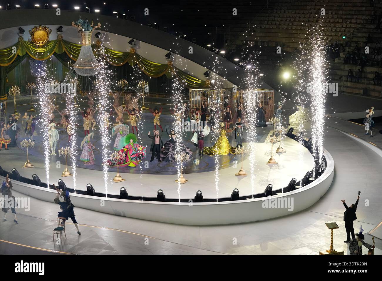 Artists perform during the closing ceremony of the 2026 Winter Olympics ...