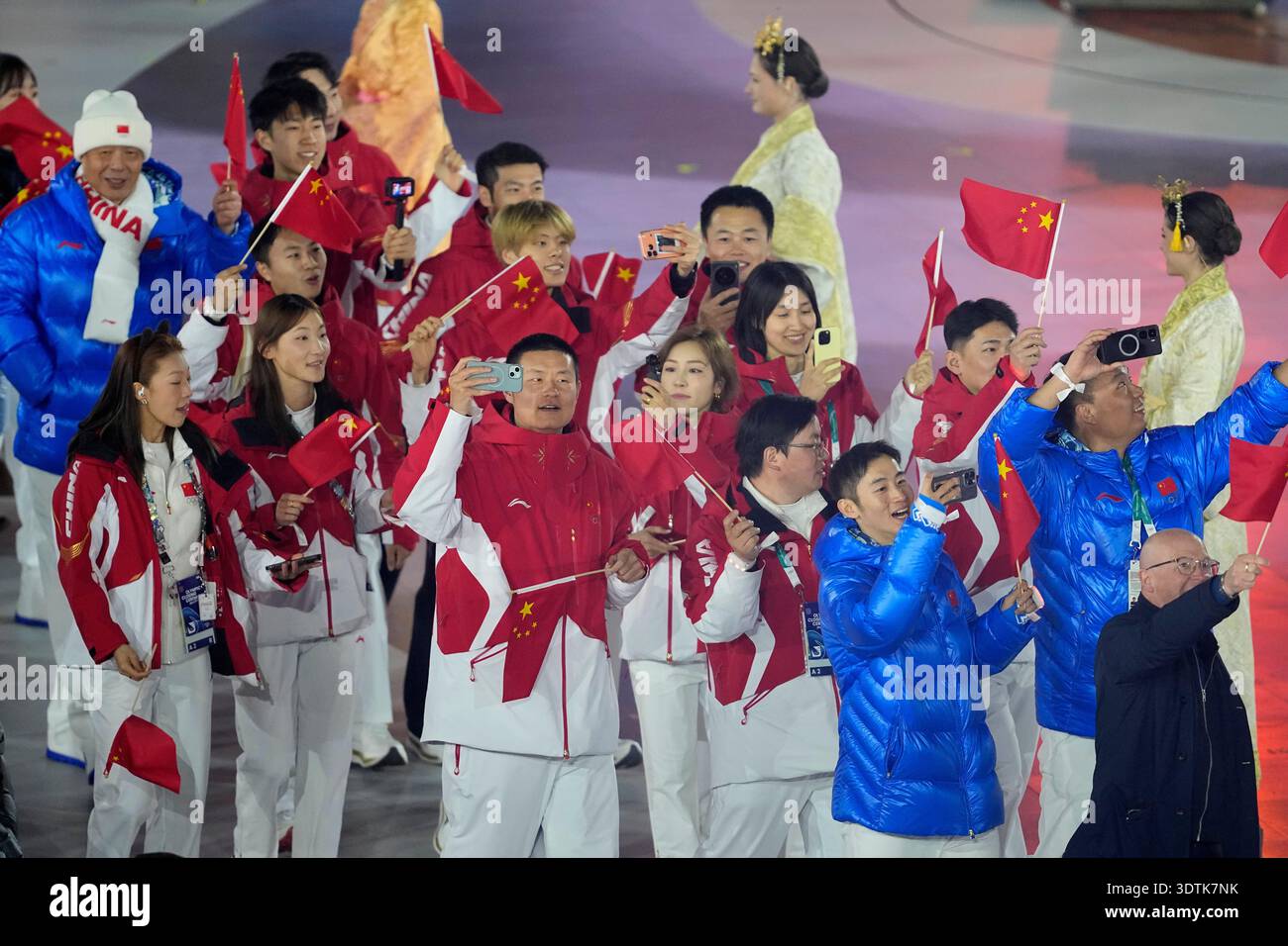 Athletes from China during the closing ceremony of the 2026 Winter ...