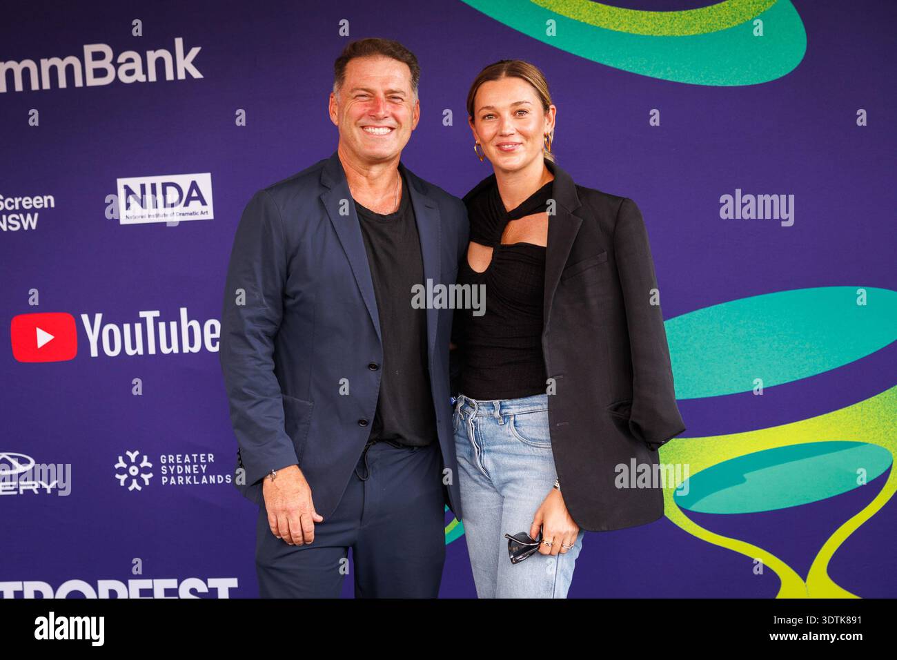 Karl Stefanovic Jade Yarbrough walks the the black carpet for Tropfest ...