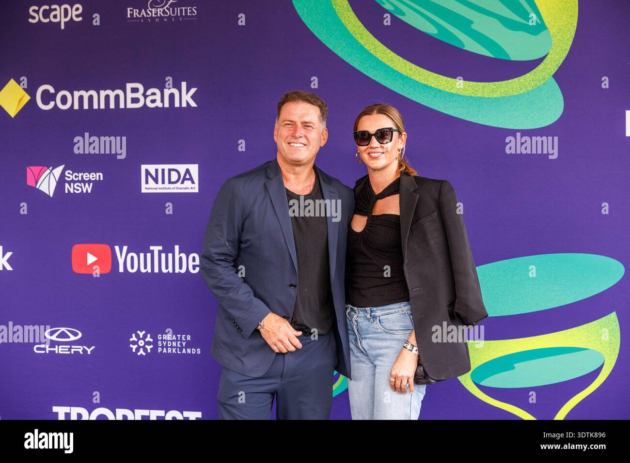Karl Stefanovic Jade Yarbrough walks the the black carpet for Tropfest ...