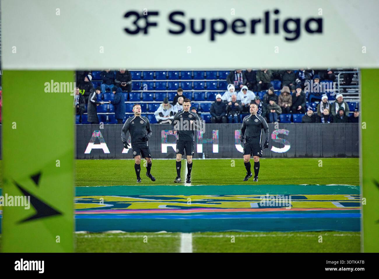 Referee Lasse Graagaard during the Super League match between AGF and ...