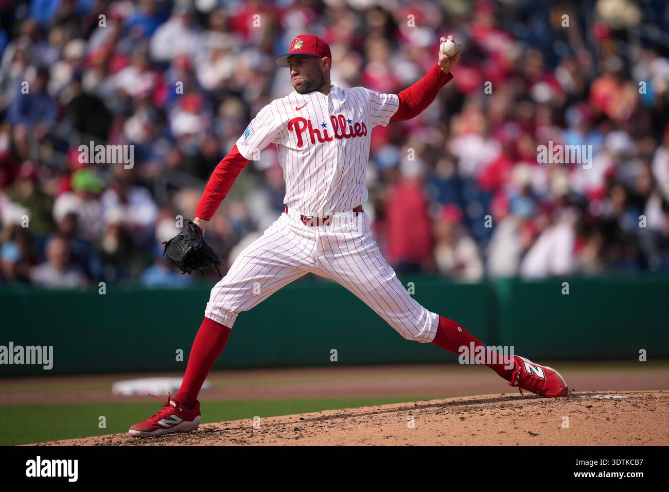 Philadelphia Phillies' Tim Mayza plays during a spring training ...