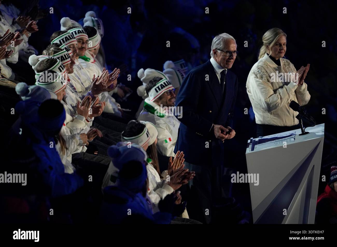 IOC President Kirsty Coventry, right, and President of the Milan ...