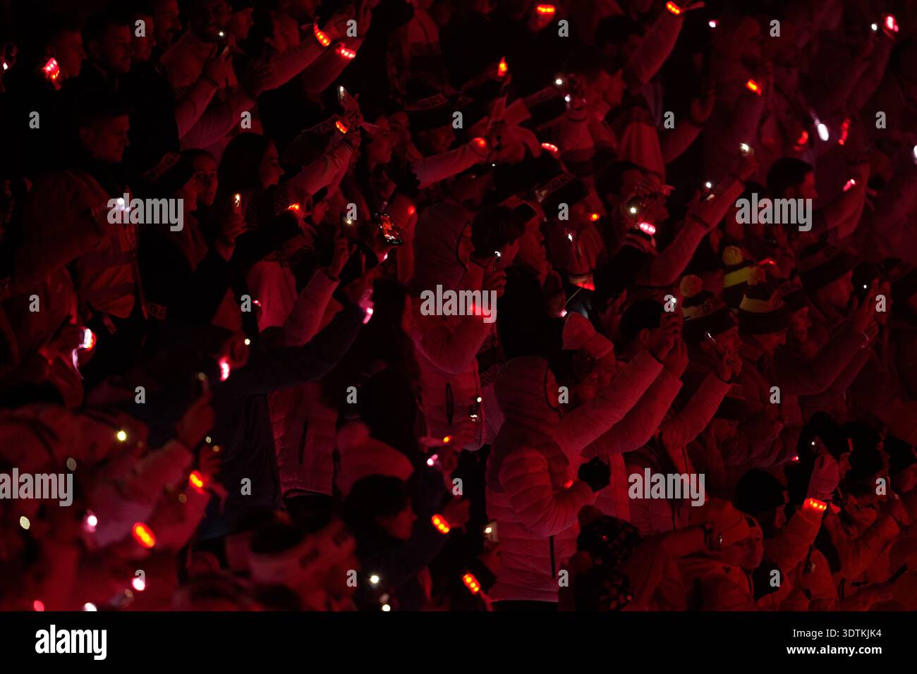 Athletes attend the closing ceremony of the 2026 Winter Olympics, in ...