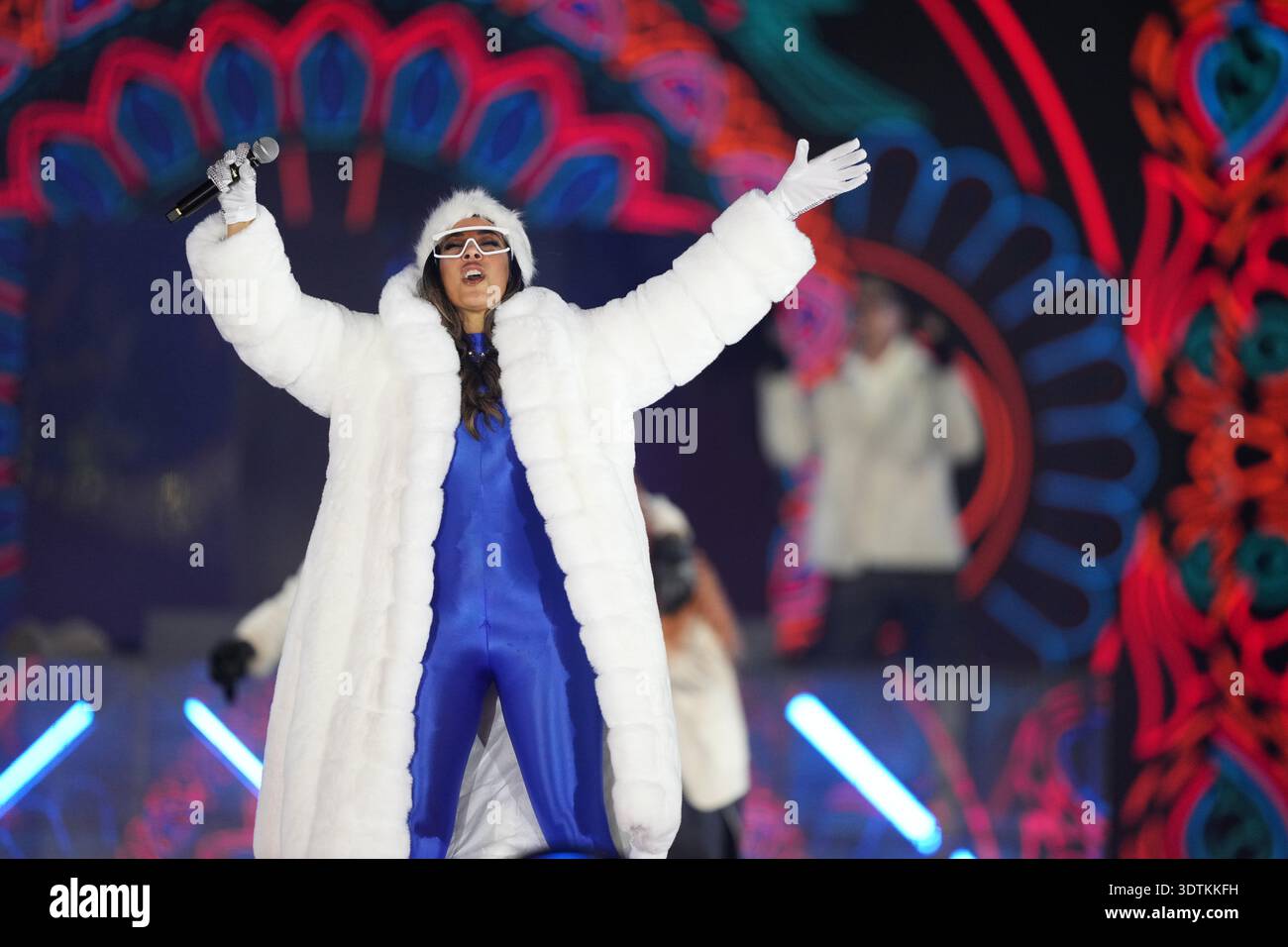 America Foster performs during the closing ceremony of the 2026 Winter ...