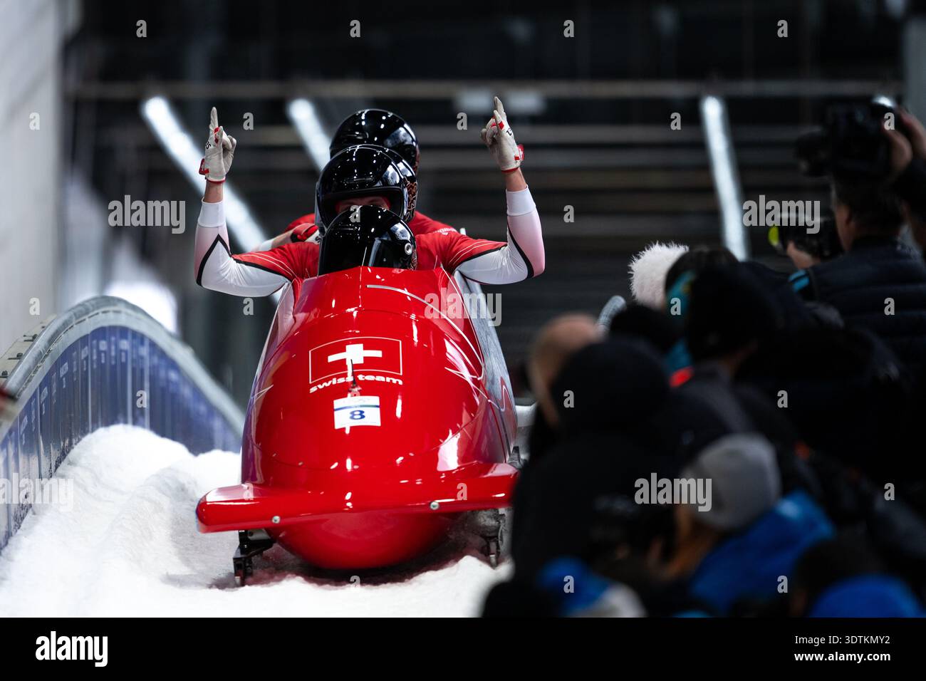 FOLLADOR Cedric, ROLLI Luca, ANNEN Tim, VOGELE Omar (Schweiz) im Ziel ...