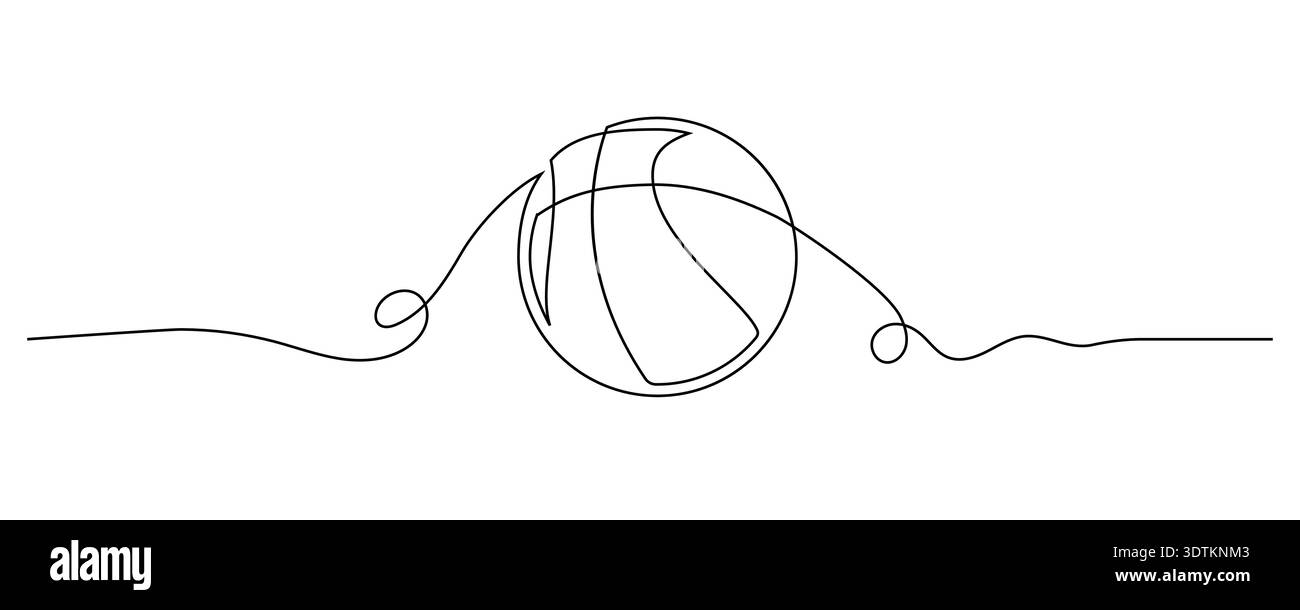 One line drawing basketball Black and White Stock Photos & Images - Alamy