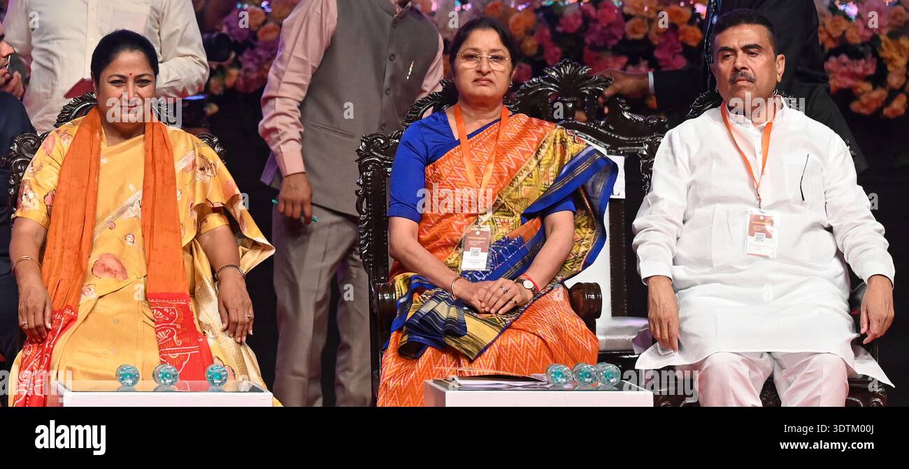 KOLKATA, INDIA - FEBRUARY 22: Delhi chief minister Rekha Gupta, Union ...