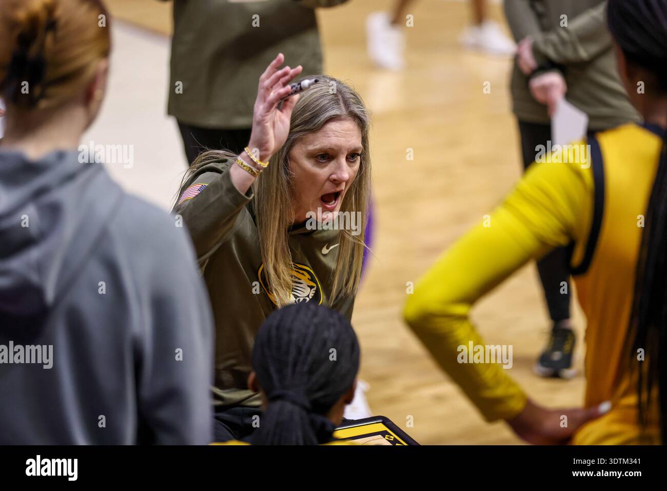 February 22, 2026: Missouri Head Coach Kellie Harper coaches her team ...