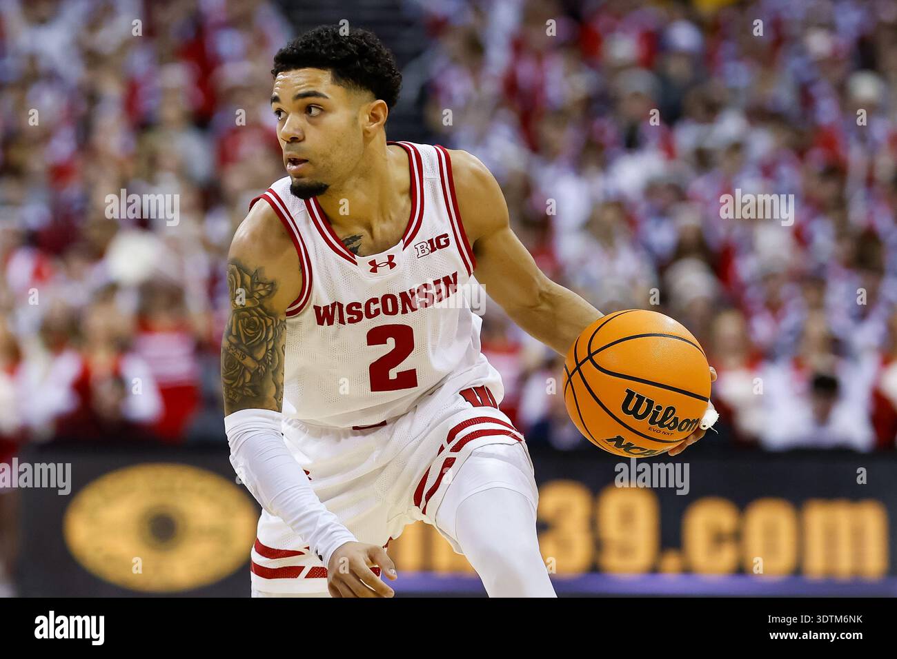 February 22, 2026: Wisconsin Badgers guard Nick Boyd (2) during the ...