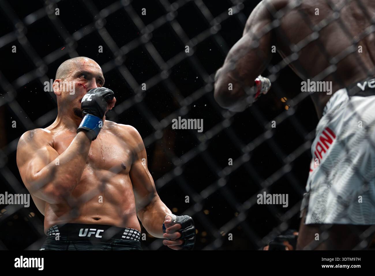 Carlos Leal seen in action during the UFC Fight Night: Strickland vs ...