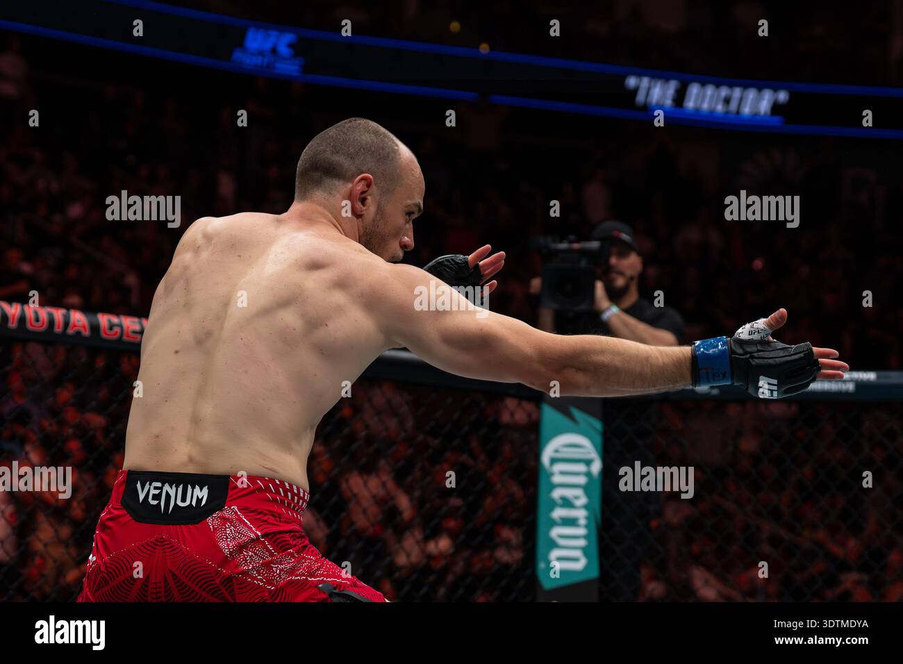 Uros Medic celebrates after winning his UFC Fight Night: Strickland vs ...
