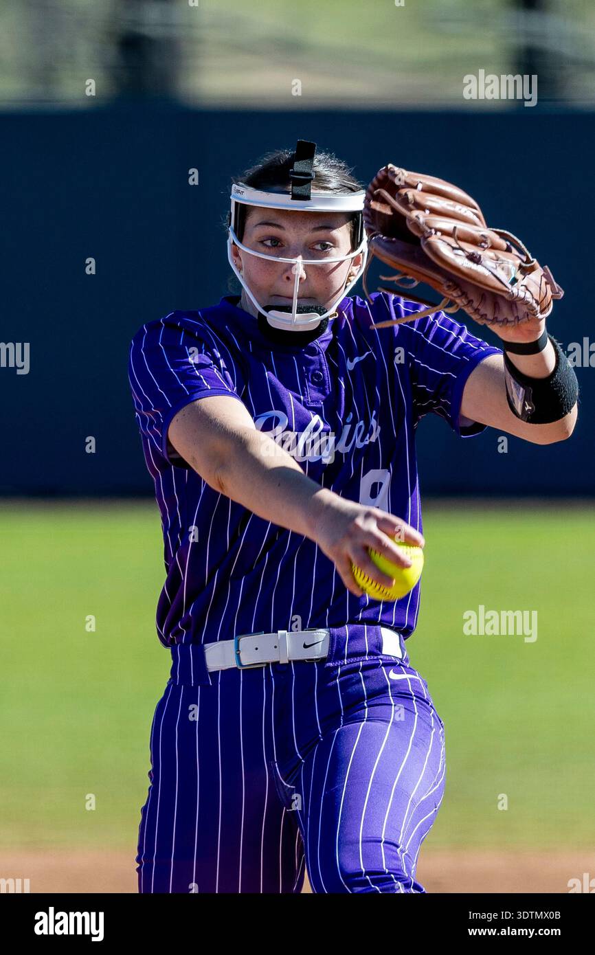 Furman pitcher Jamison Noonan (9) pitches against Troy during an NCAA ...