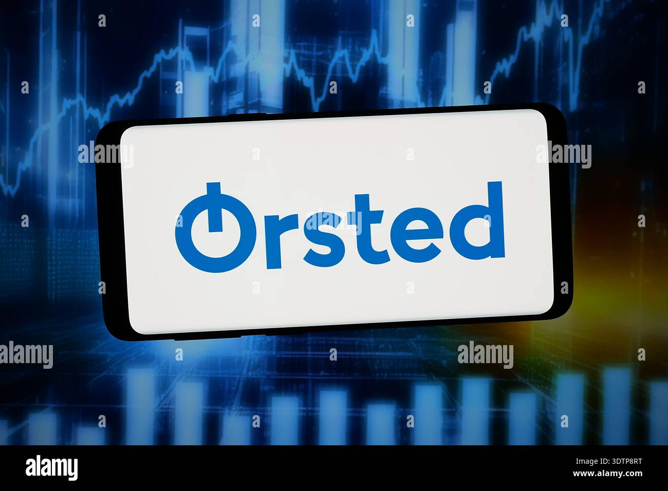 In this photo illustration, the logo of Danish energy Orsted AS is ...