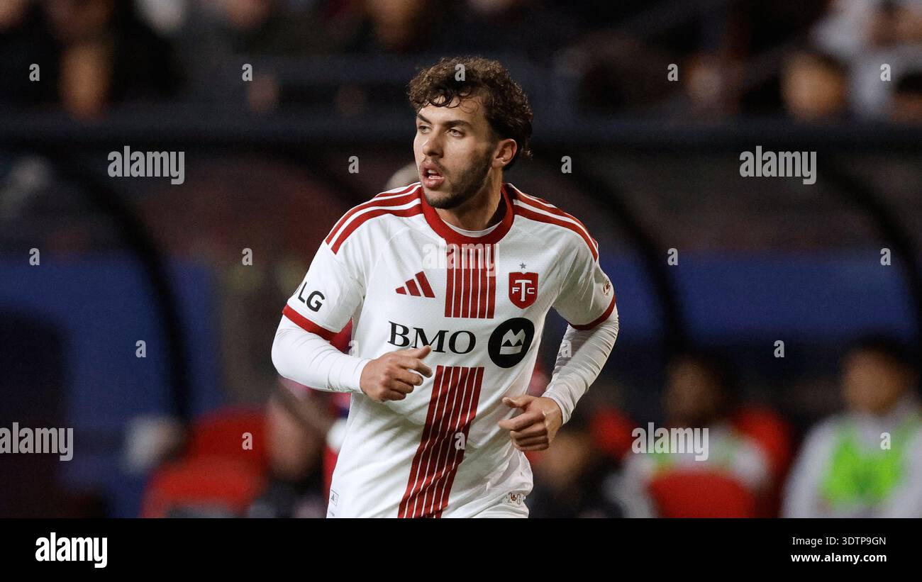 Toronto FC defender Kobe Franklin is seen during an MLS soccer match ...