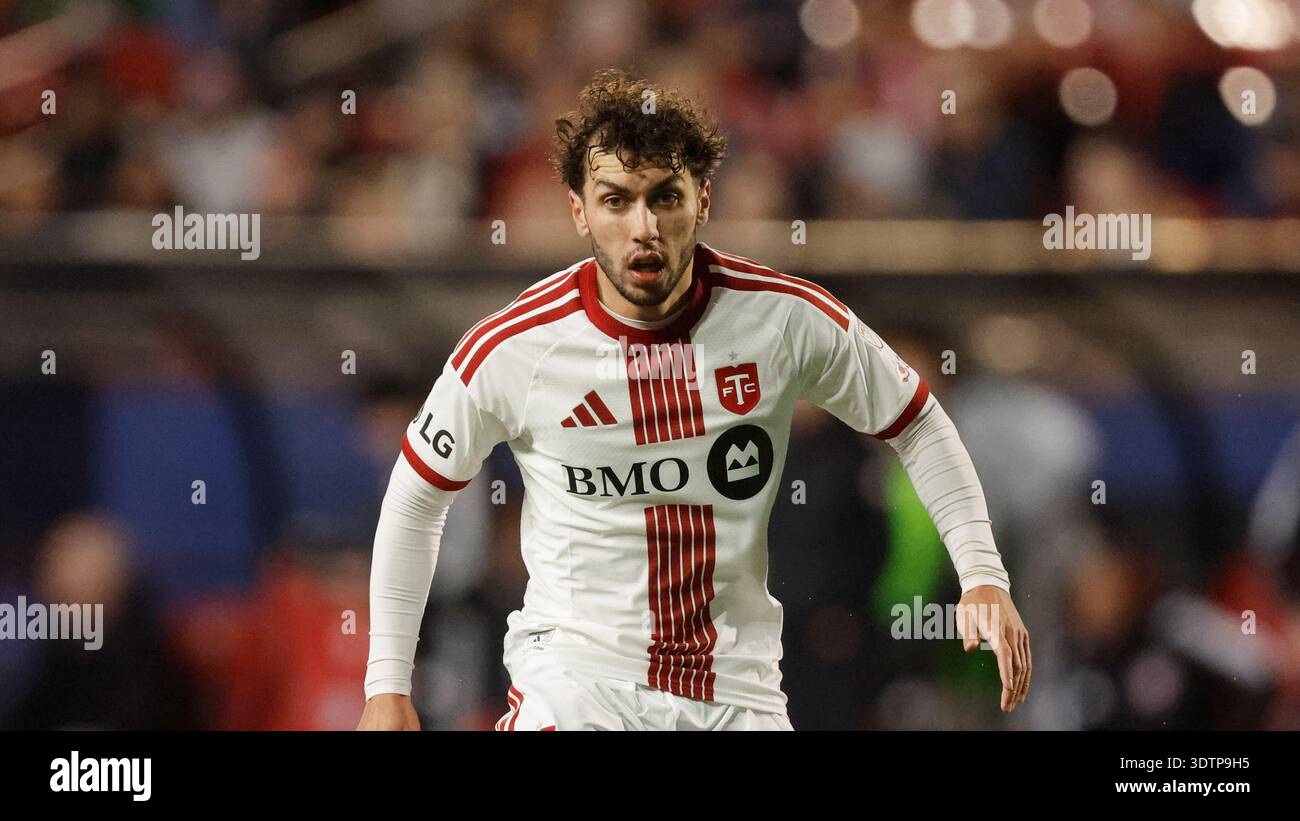 Toronto FC defender Kobe Franklin is seen during an MLS soccer match ...