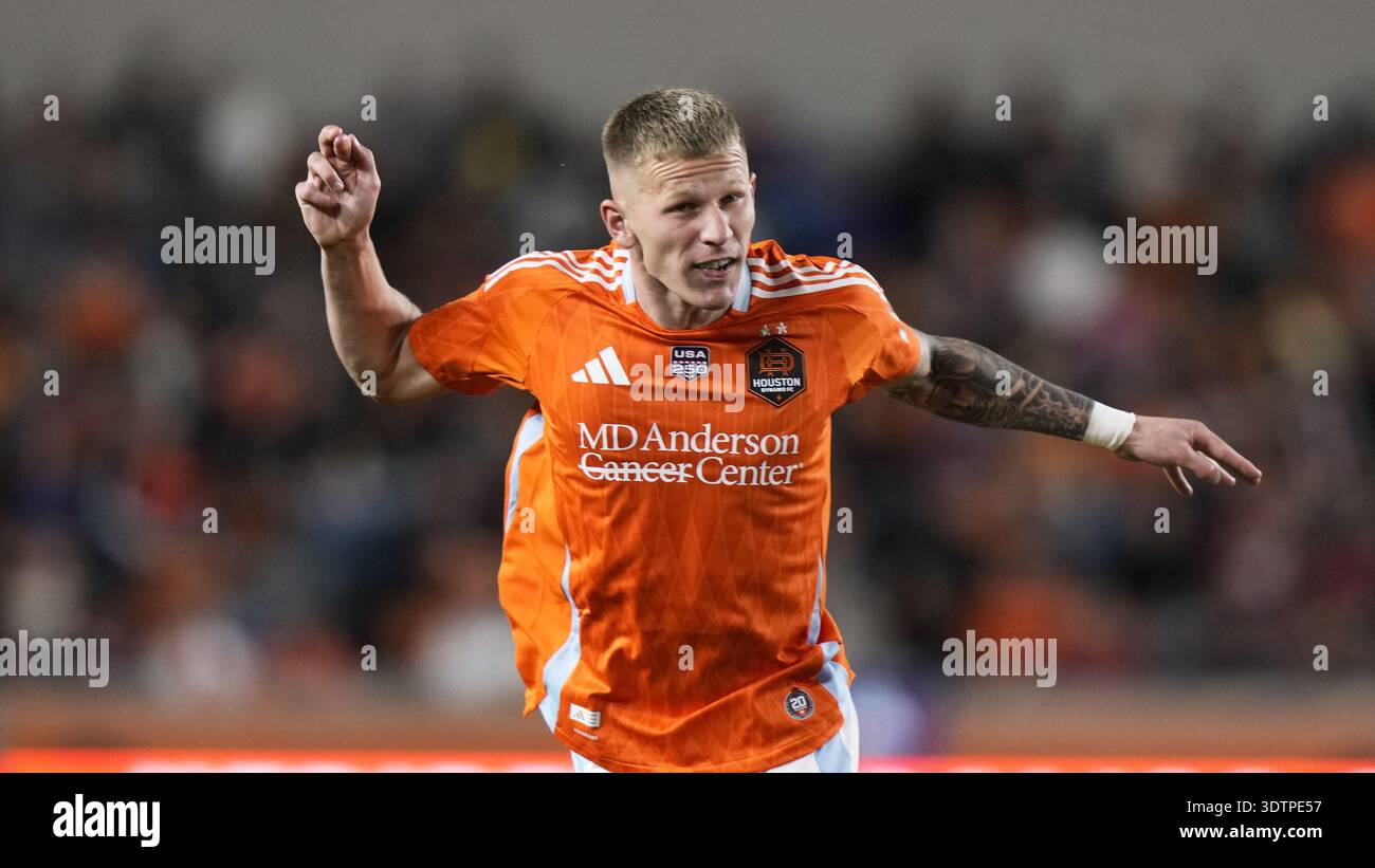 Houston Dynamo Mateusz Bogusz (19) during an MLS soccer match, Saturday ...