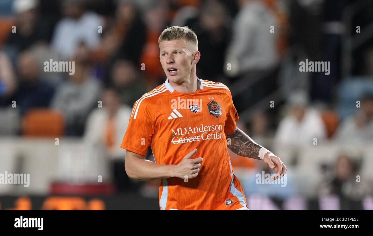 Houston Dynamo Mateusz Bogusz (19) during an MLS soccer match, Saturday ...