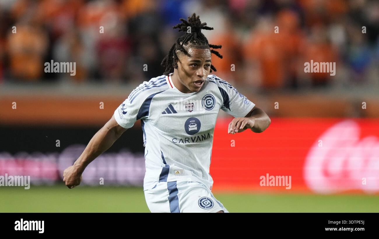 Chicago Fire defender Leonardo Barroso (2) during an MLS soccer match ...