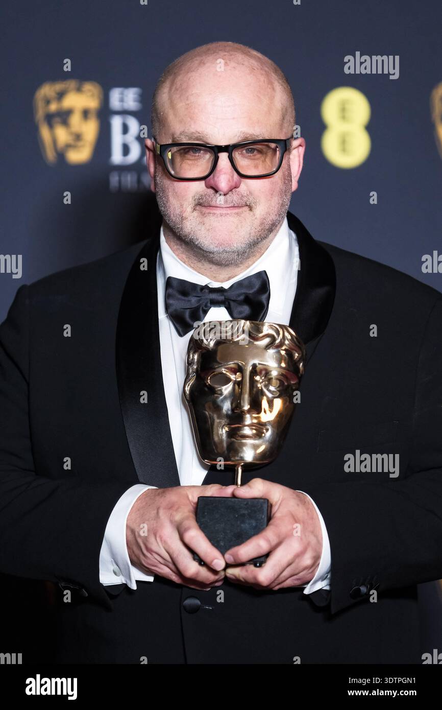 London, UK. 22 February 2026. Michael Bauman poses in the press room at ...