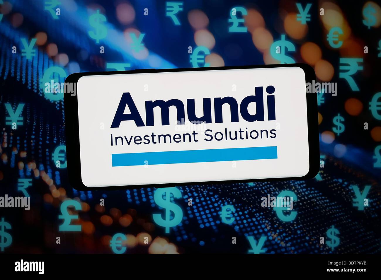 In this photo illustration, the logo of French asset management company ...
