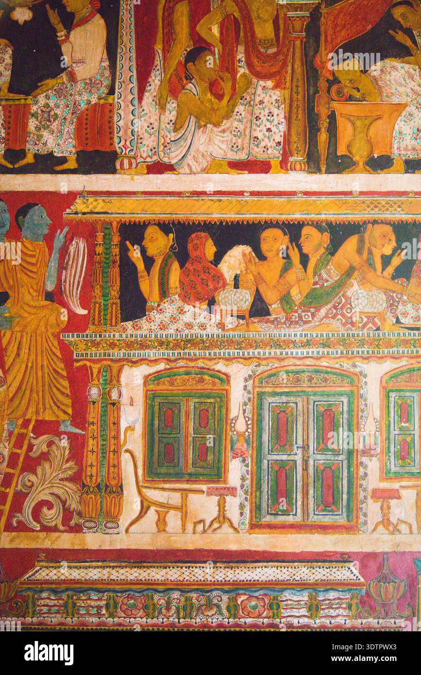 Sri Lanka, Kataluva, Purvarama, buddhist monastery, wall paintings ...