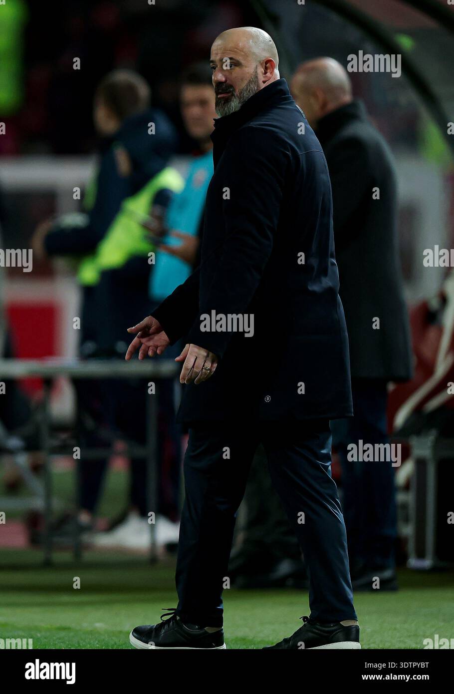 Belgrade, Serbia. Feb. 22nd 2026. Crvena Zvezda's head coach Dejan ...