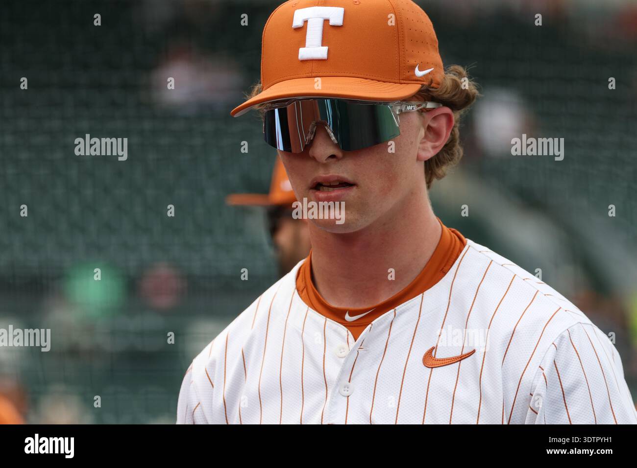 AUSTIN, TX - FEBRUARY 21: Outfielder Ashton Larson #44 of the Texas ...