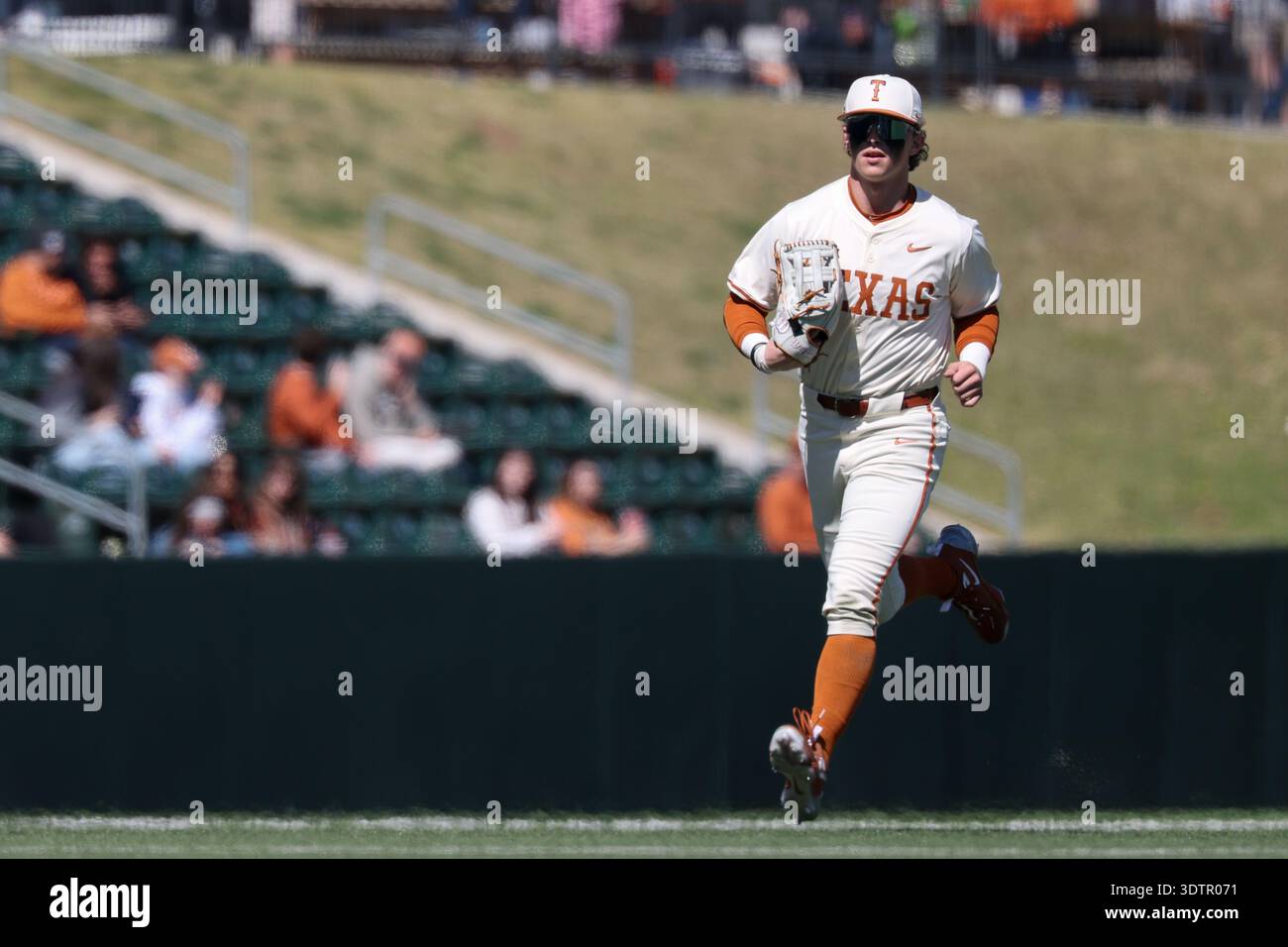 AUSTIN, TX - FEBRUARY 22: Outfielder Ashton Larson #44 of the Texas ...