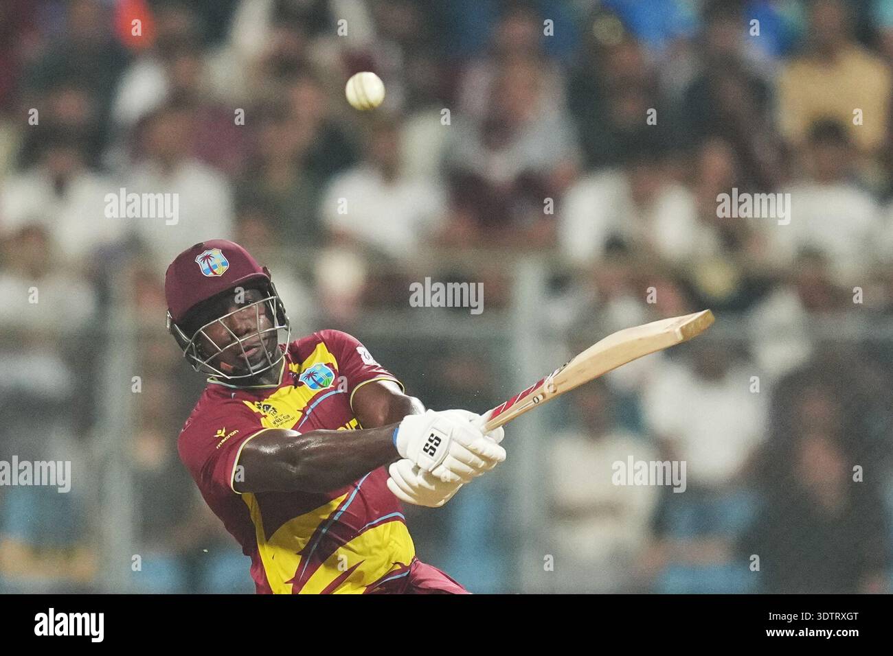 West Indies' Rovman Powell plays a shot during the T20 World Cup ...
