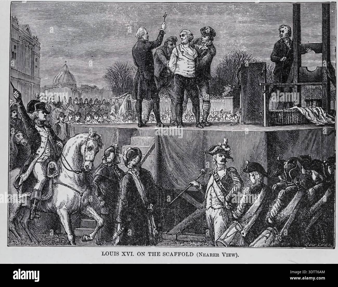 King Louis XVI facing execution by guillotine during the French ...
