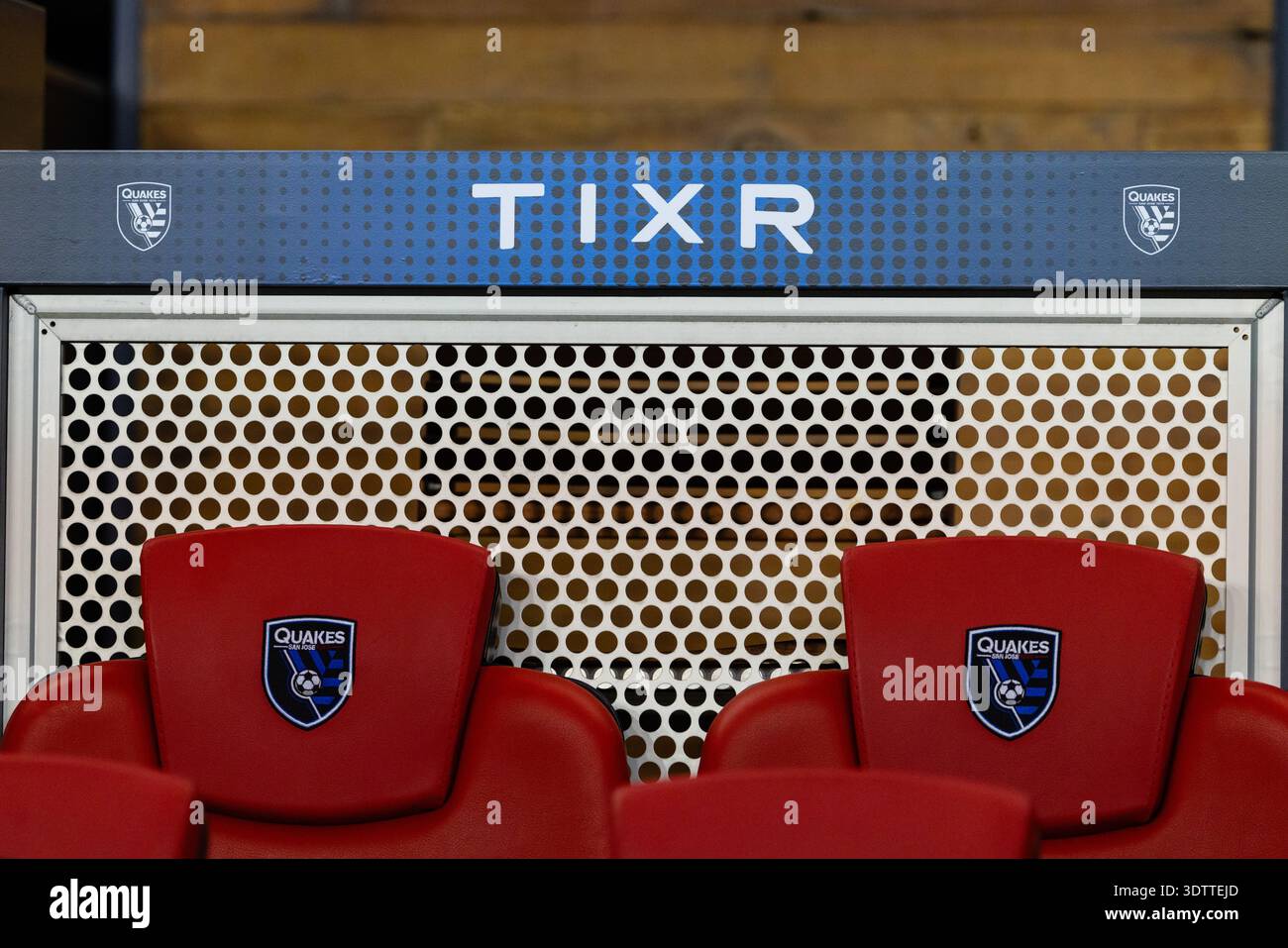 SAN JOSE, CA - FEBRUARY 21: A TIXR logo is seen before a match between ...
