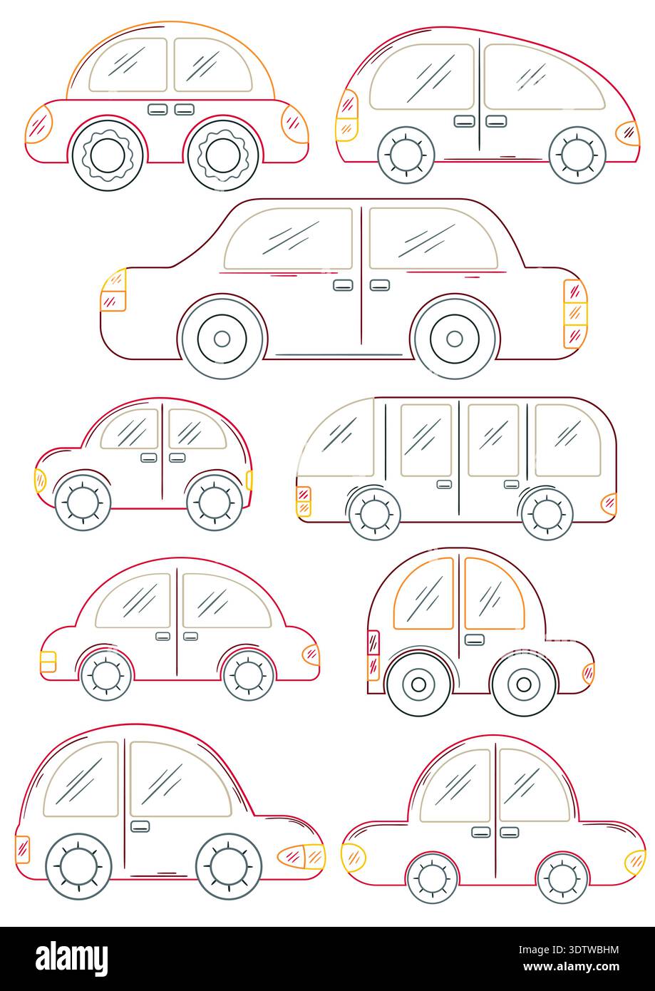 Car coloring pages for kids hi-res stock photography and images - Alamy