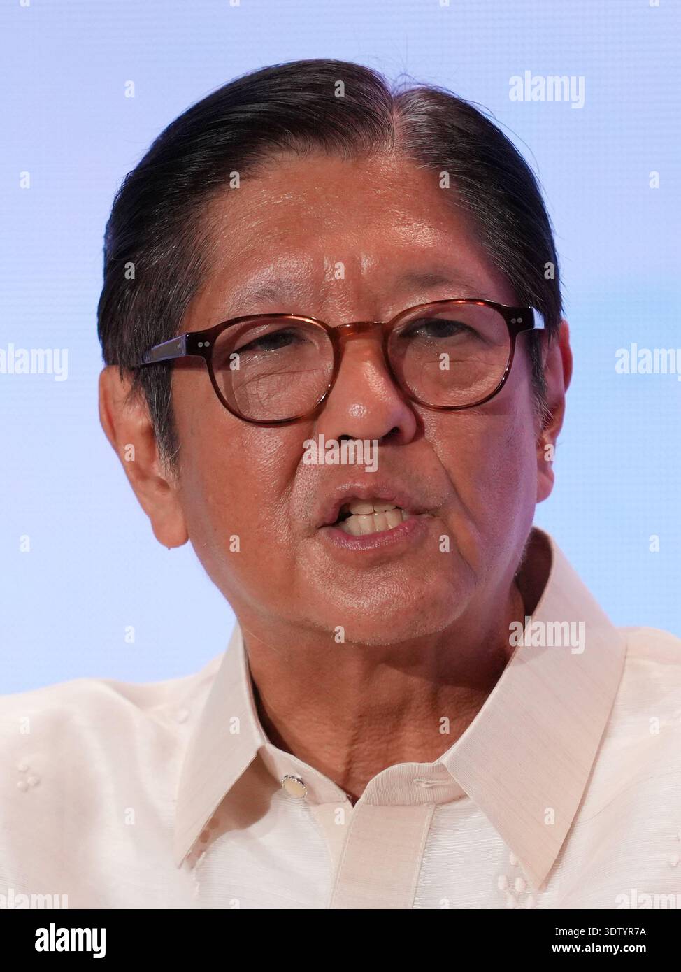 Philippine President Ferdinand Marcos Jr. answers questions at the ...