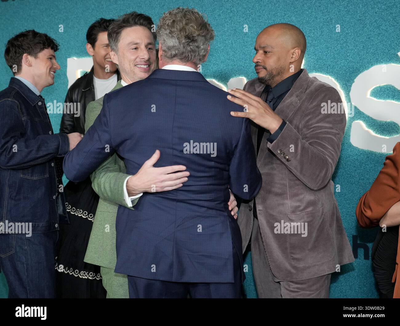 (L-R) Zach Braff, John C. McGinley and Donald Faison at the ABC/Hulu's ...