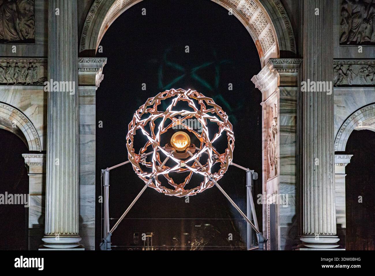 The "Essential" Olympic torch for Milan Cortina 2026 seen with its play ...