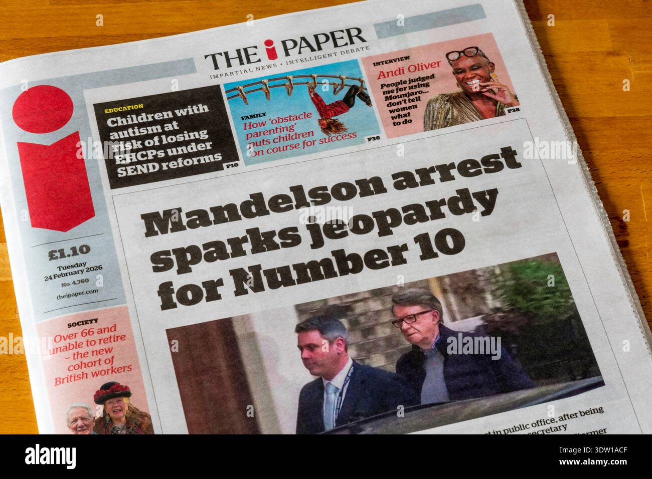 Mandelson arrest sparks jeopardy for number 10 hi-res stock photography ...