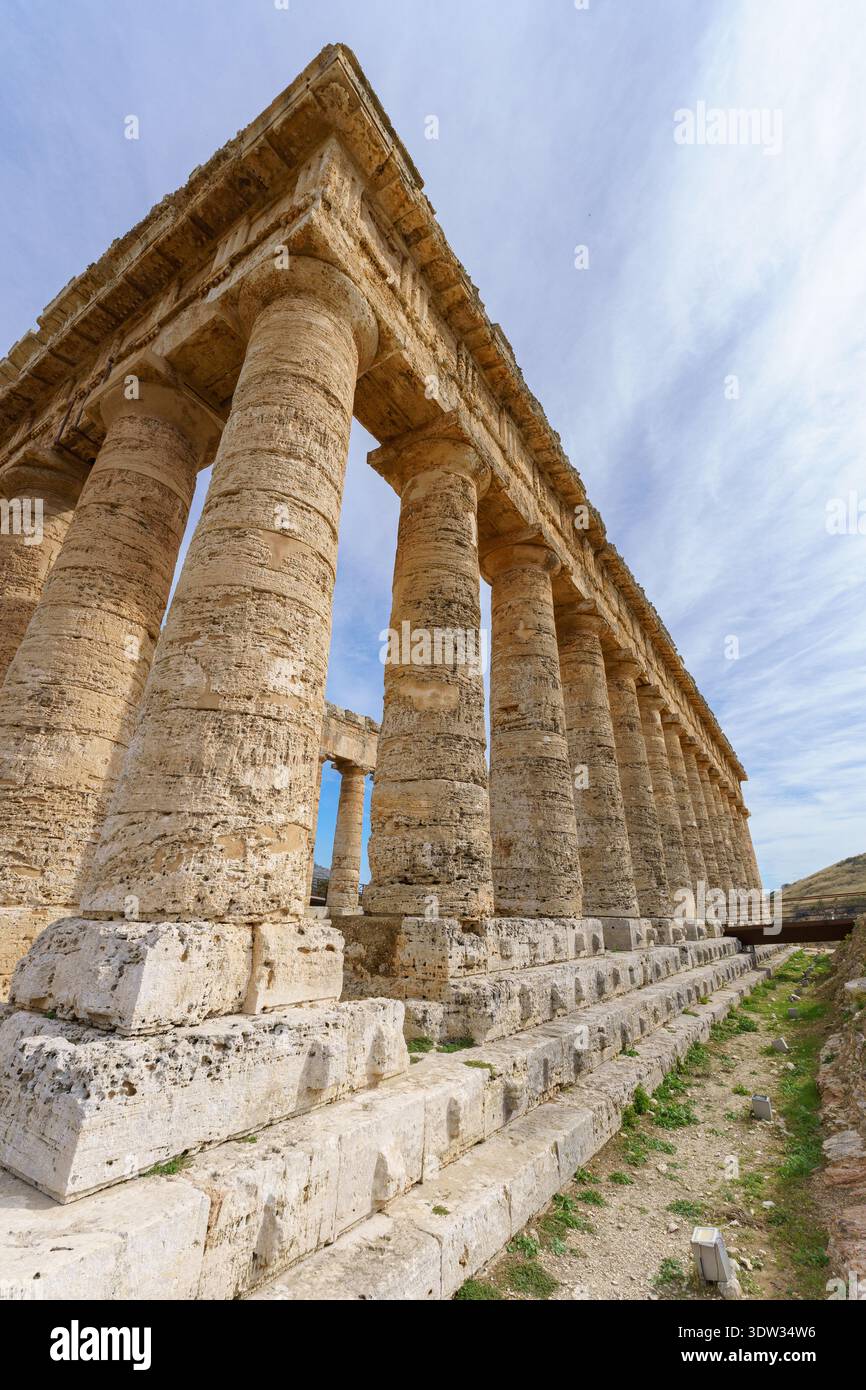 A photograph documenting the architectural features of the Temple of ...