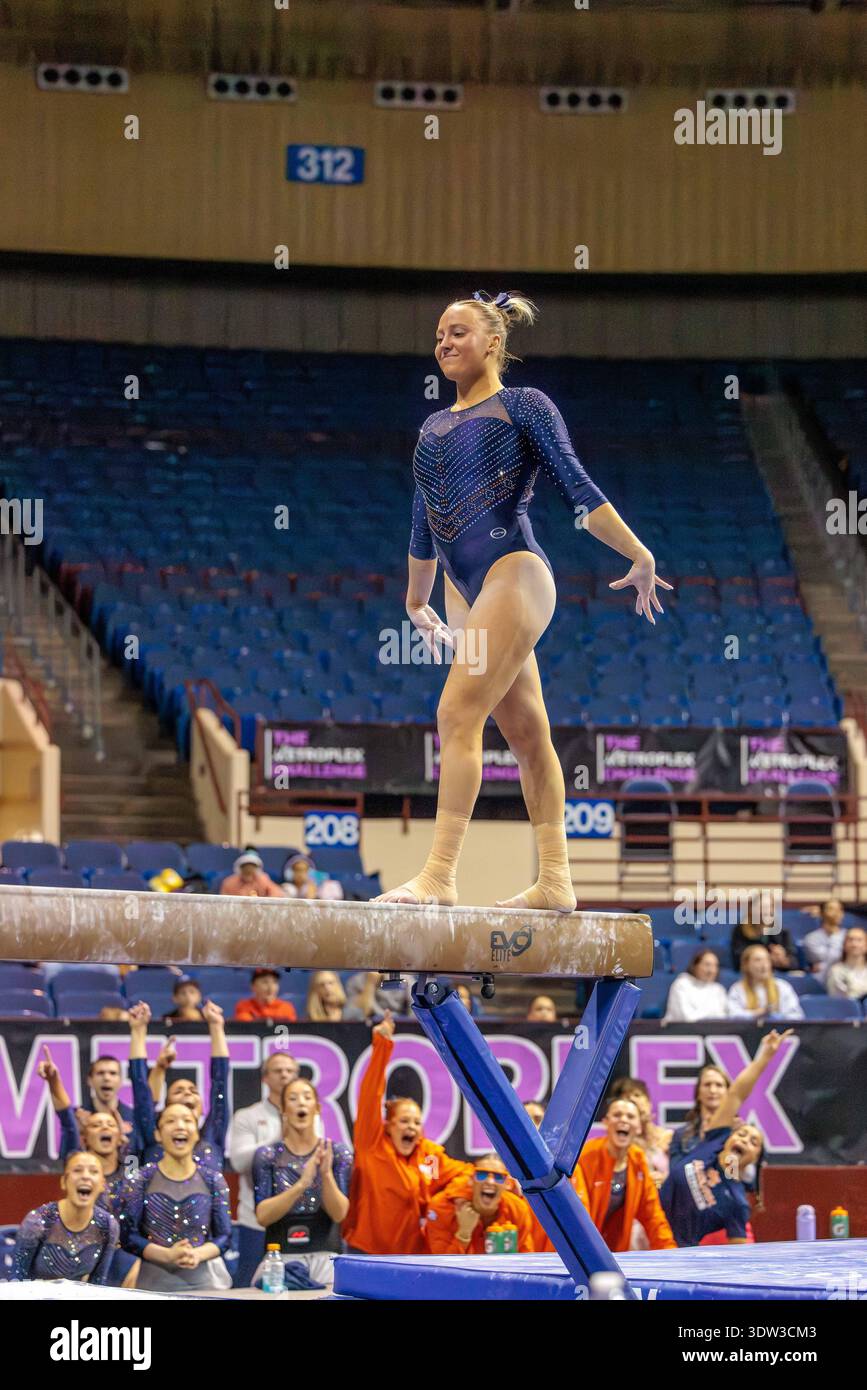 Fort Worth, TX, USA; Auburn gymnast Hannah Hagle performs on the ...