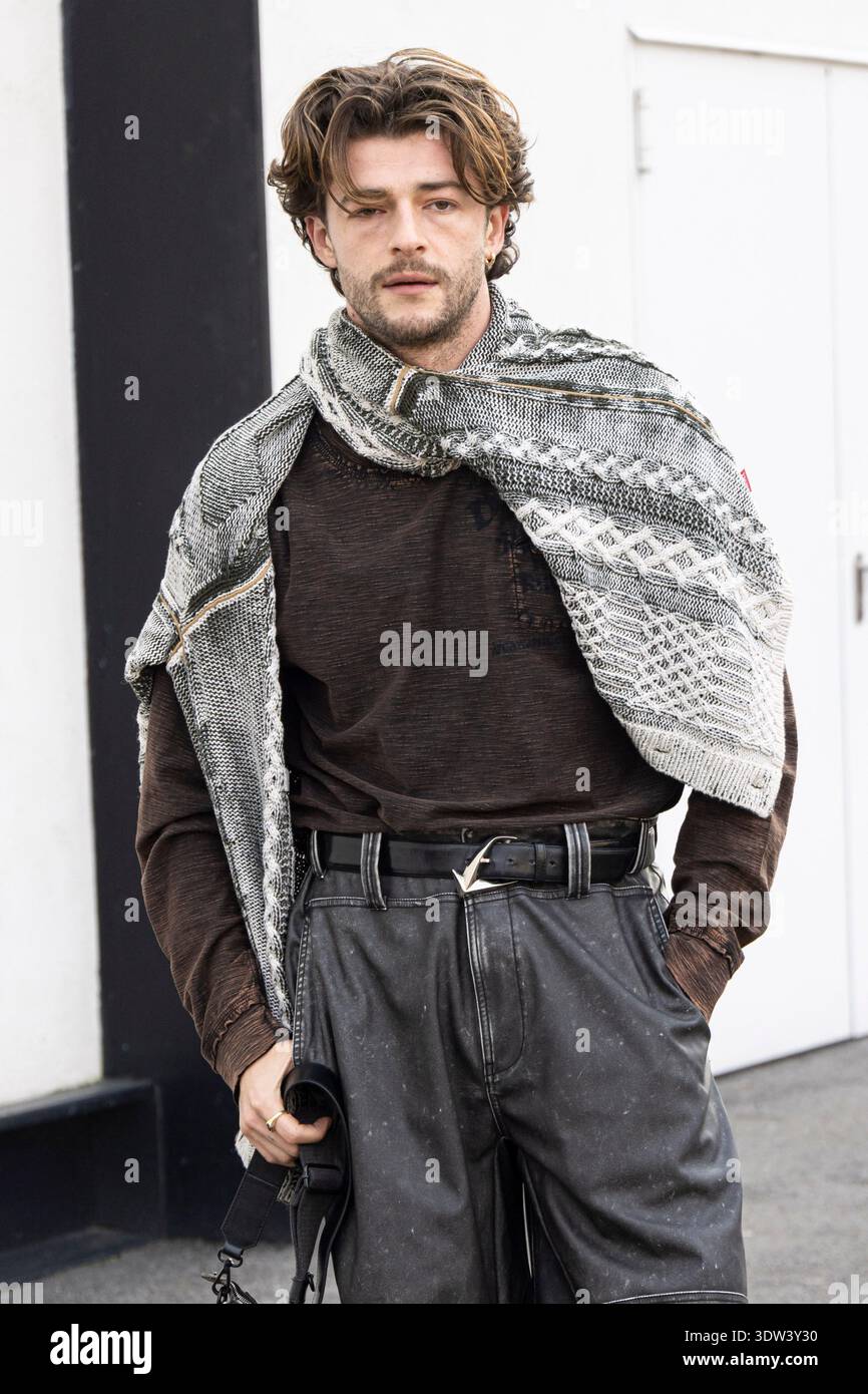 MILAN, ITALY - FEBRUARY 24: Sam Salter is seen outside Diesel show ...