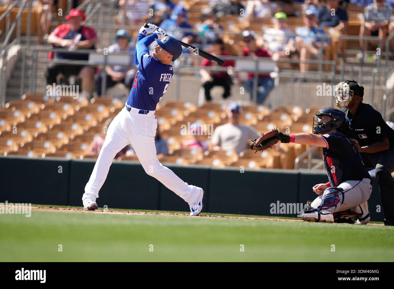 Los Angeles Dodgers first baseman Freddie Freeman (5) hits during ...