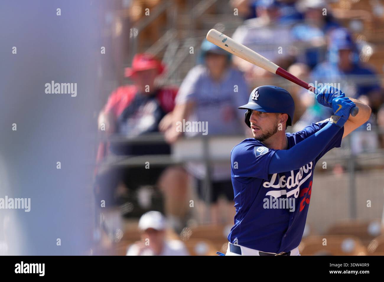 Los Angeles Dodgers right fielder Kyle Tucker (23) hits during spring ...