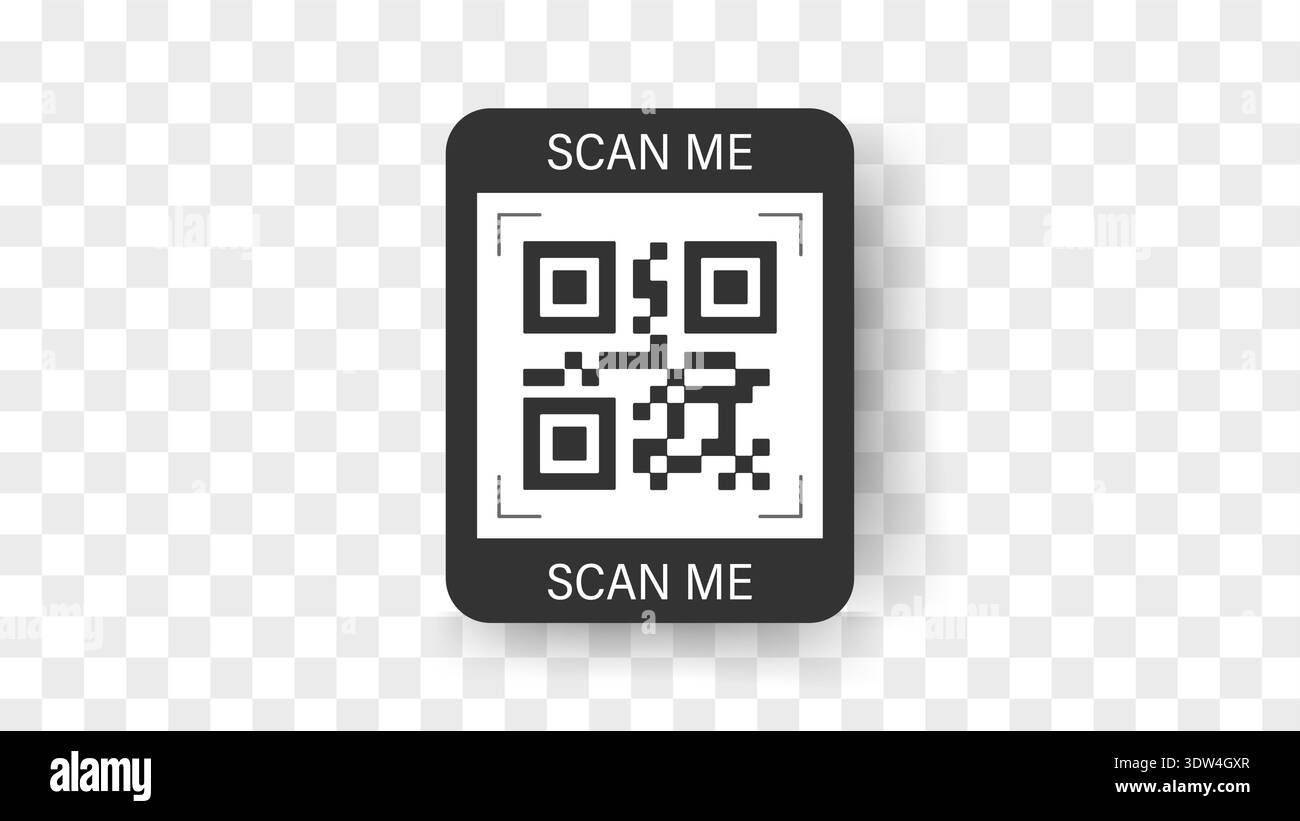 Scan me Frame. Blank QR code. Barcode template for retail mobile ...