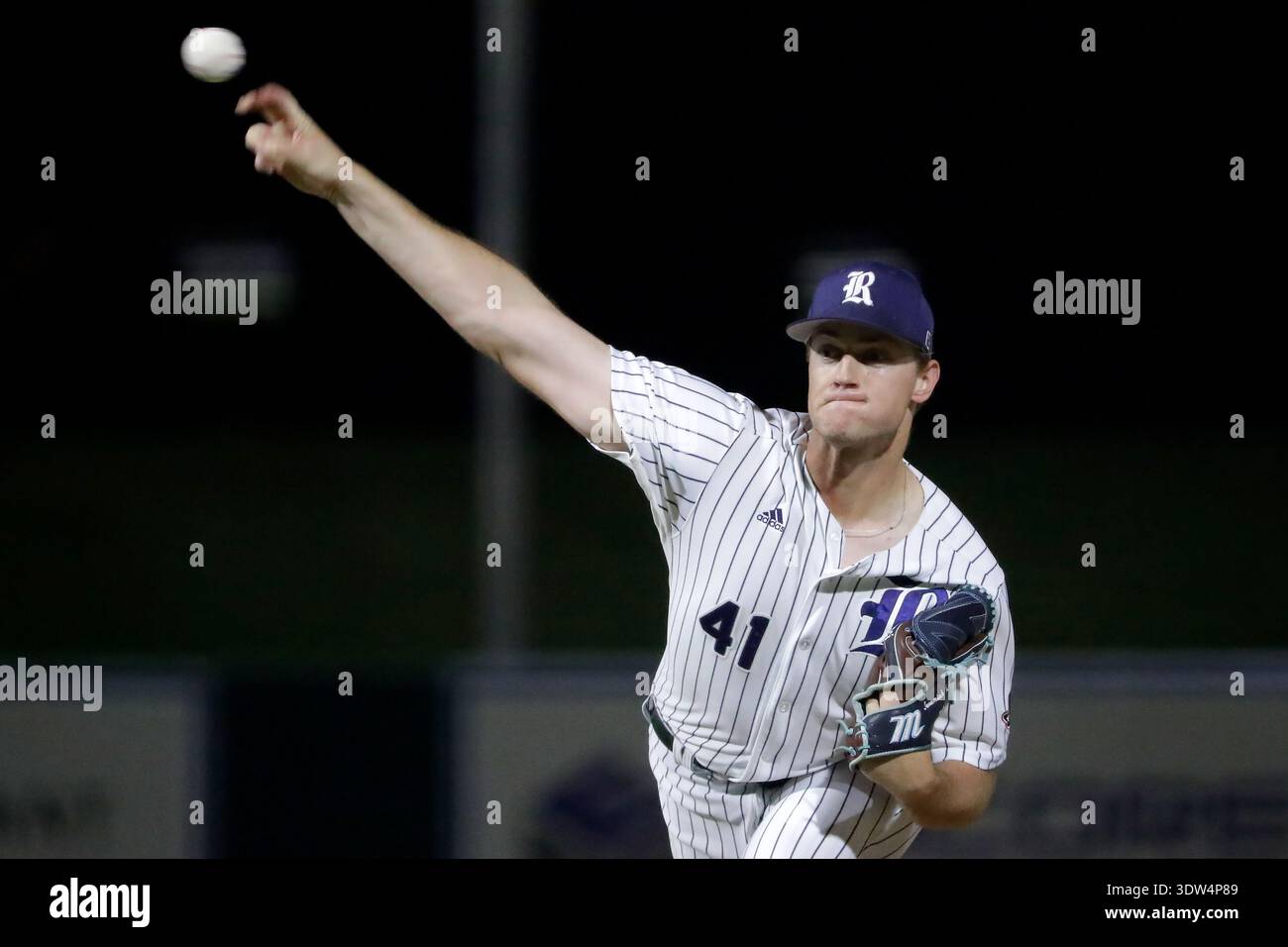 Rice starting pitcher Jeremiah Arnett throws against Houston Christian ...