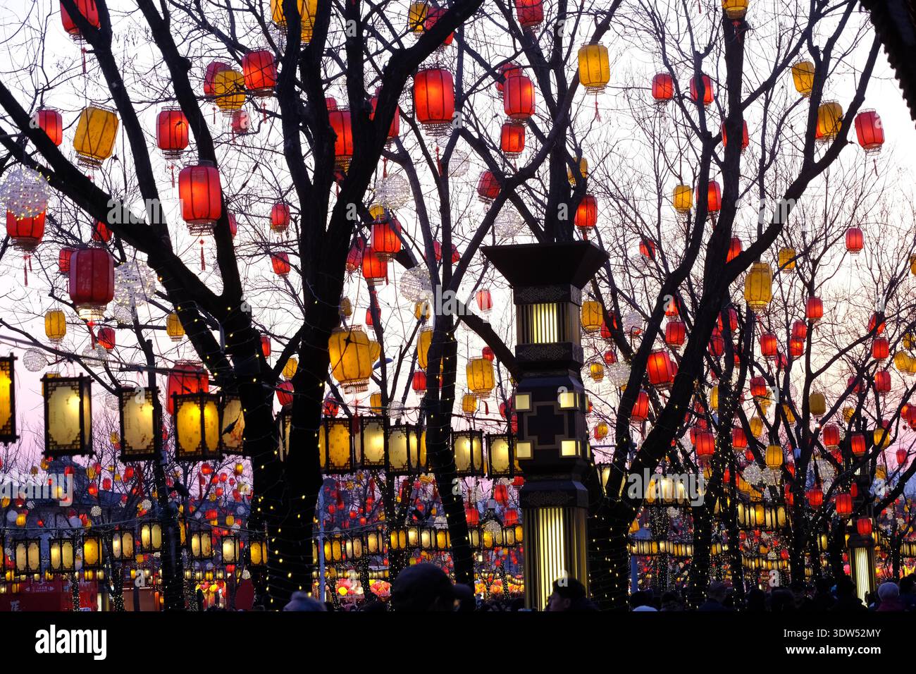 Visitors enjoy festive lanterns on Tongqing Street at the East Palace ...