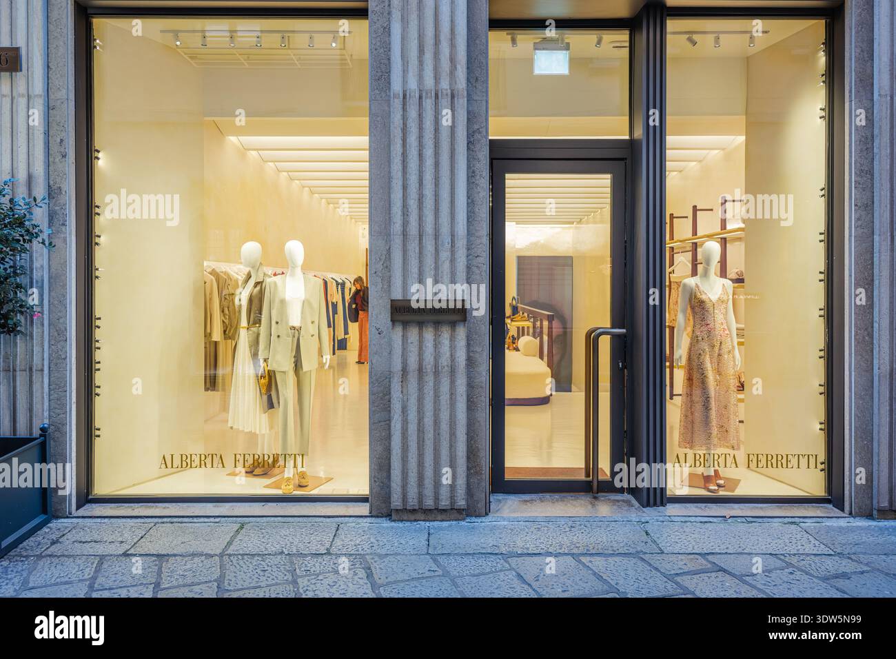 Milan, Italy - 2026, 17 Feb: Alberta Ferretti SS26 boutique window ...