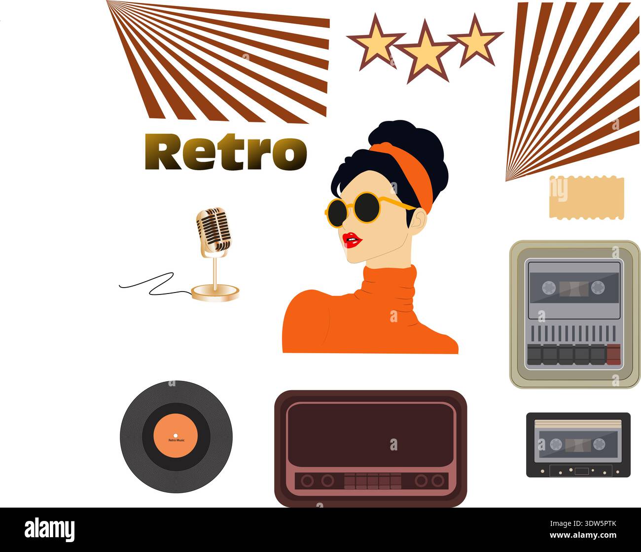 Vintage retro seventies Stock Vector Images - Alamy