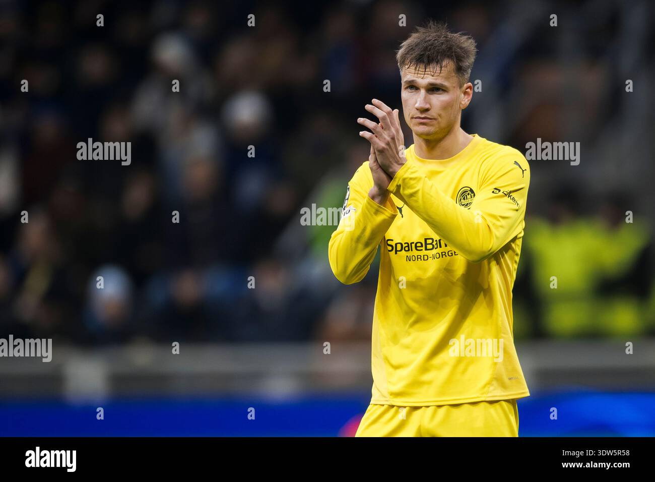 Odin Bjortuft of FK Bodo/Glimt gestures during the UEFA Champions ...